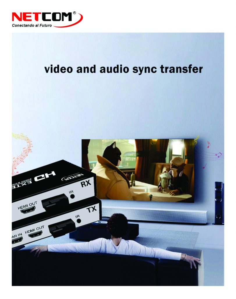 KIT EXTENDER KVM DE HDMI Y USB PARA MOUSE Y TECLADO X FIBRA OPTICA HASTA 20 KM KILOMETROS NETCOM ...