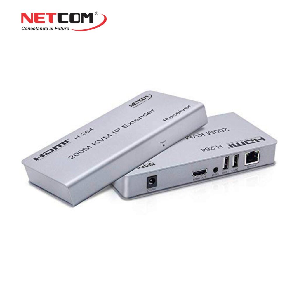 KIT EXTENDER KVM DE HDMI Y USB PARA MOUSE Y TECLADO X UTP CAT 7 HASTA 200 METROS FULL HD NETCOM ...
